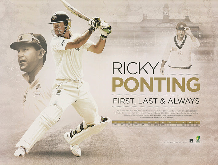 Ricky Ponting First Last & Always 80x60cm paper — Chamton