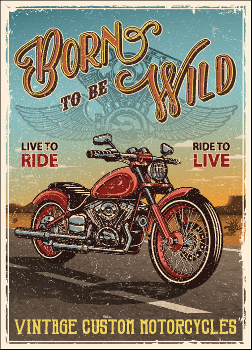 a16690957b Vintage motorcycle poster, available in multiple sizes — Chamton